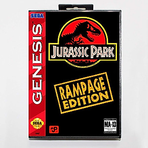 Aditi Jurassic Park Rampage Edition Game Cartridge 16 bit MD Game Card With Retail Box For Sega Mega Drive For Genesis