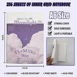 Vintage Aesthetic Scrapbook Kit(346pcs), Scrapbooking Supplies Kit with Bullet Junk Journal, Stationery, A6 Grid Notebook with Graph Ruled Page DIY Journaling Gift for Teen Girl Kid Women, Purple