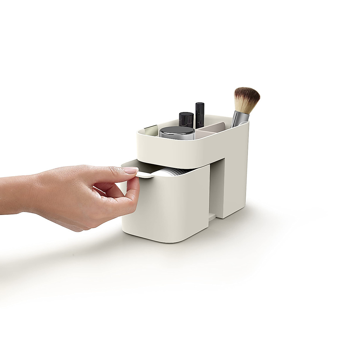 Joseph Joseph 75003 Viva Makeup Cosmetic Storage Organizer with Drawer, Small, Shell