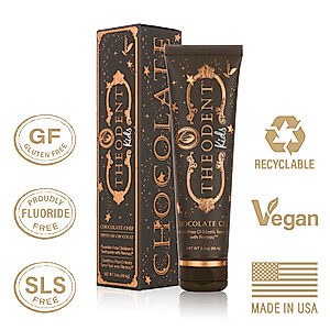 Theodent Fluoride-Free, Natural, Kids Toothpaste, Chocolate Chip Flavored (3.4 Ounces, 96.4 Grams)