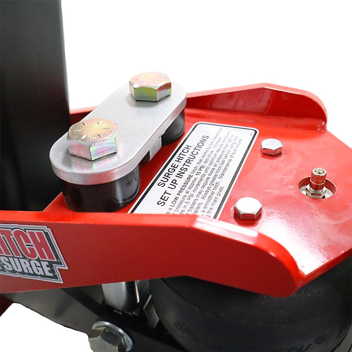 Shocker 40K Gooseneck Surge Air Hitch with King Pin, 4" Square Straight Pin