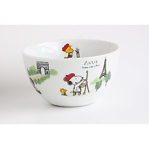 シミズ陶業(Shimizutougyou) London Paris Snoopy Bowl, Set of 2