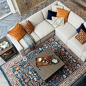 Signature Design by Ashley Liviah Boho Farmhouse Throw Pillow, 22 x 14 Inches, Beige and Gray