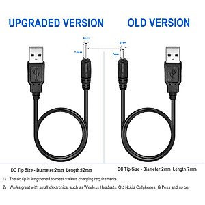 USB DC Charger Charge Charging Cable for Mini S530 Smallest Invisible Wireless Bluetooth Earbuds Earphones Headphones Headset and Bluetooth Shower Speaker