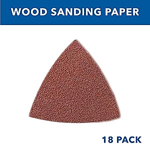Dremel MM80W 18-Pack Oscillating Sanding Pads, Includes 60, 120, 240 Grit Sanding Triangles, Use on Softwood, Hardwood and Plastics