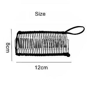 2Pcs Banana Clips Comb Stretch Banana Hair Clip Clincher Comb Hair Clamp Ponytail Holder Grip for Women Girls Thick Hair Curly Hair