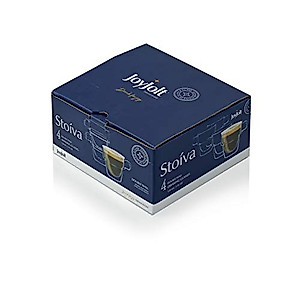 JoyJolt Stoiva Double Wall Insulated Espresso Glass Cups – 5 oz. (150 ml) Espresso Shot Glass Cup with Handle – Stackable Thermal Clear Glass Cups, Fit for Espresso Machine and Coffee Maker – Set of 4