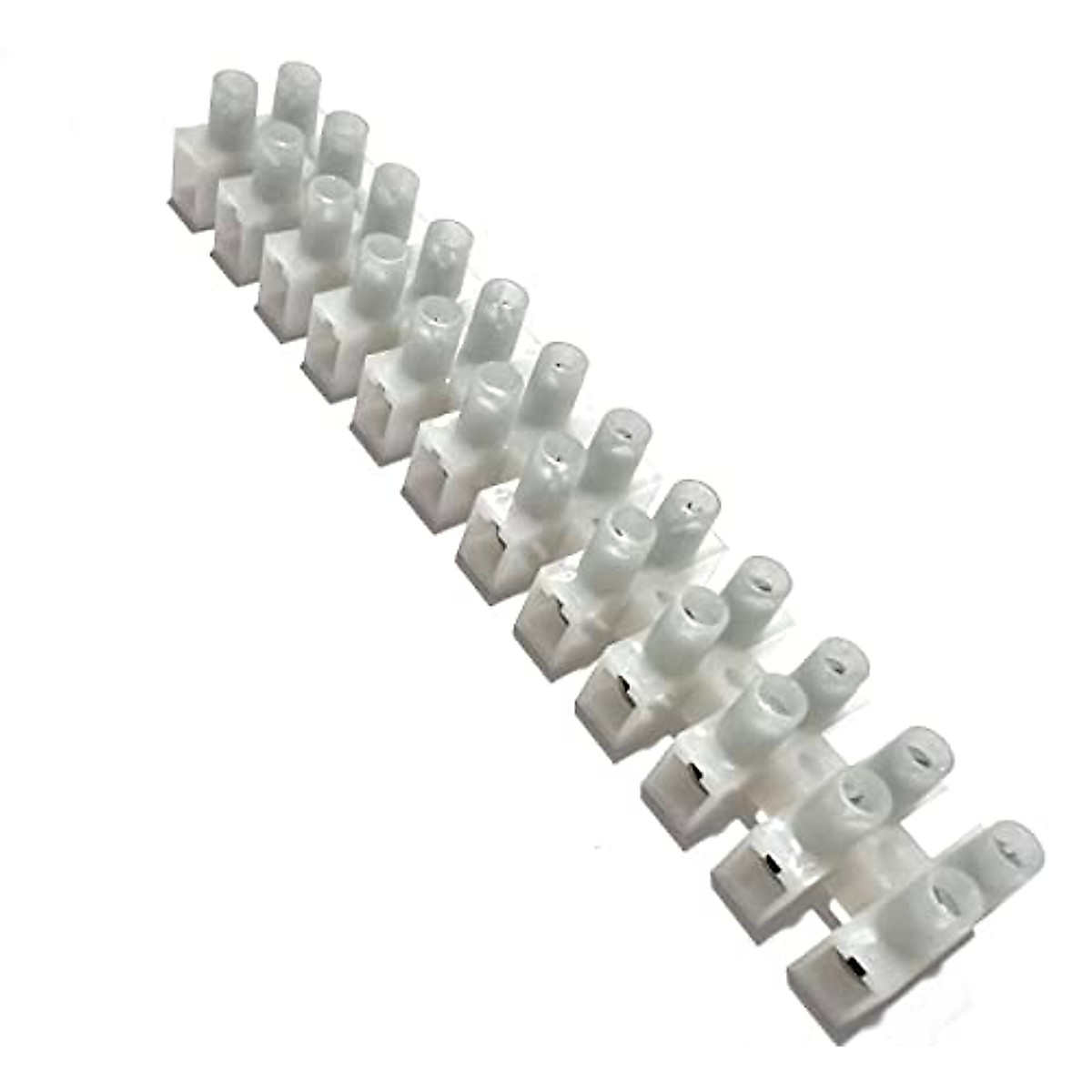12 Position / 24 Contact Terminal Block Barrier Strip Dual Row with Screw Connector 30 Amp 300V HVAC Panel Chassis Mount etc. ES1200/12DSFB (2 Pack)