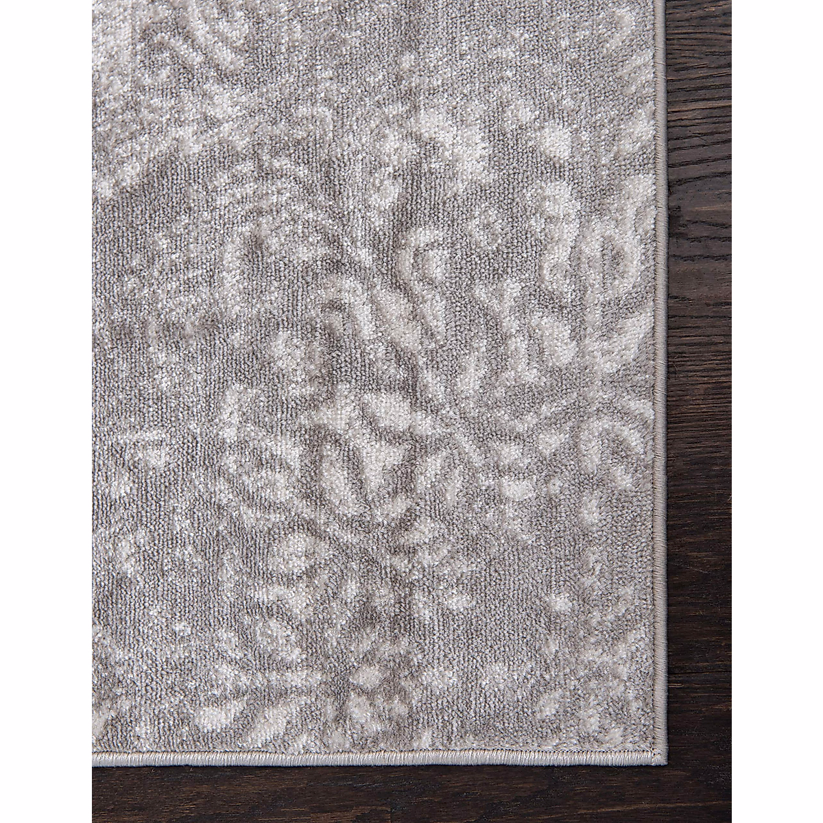Unique Loom Sofia Collection Area Rug - Grand (6' 1" x 9' Rectangle, Light Gray/ Ivory)