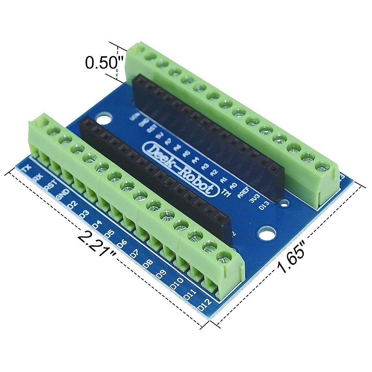 Aideepen 5pcs Nano V3.0 Expansion Board V3.0 Breakout Board Screw Terminal Adapter Shield Nano V3.0 AVR ATMEGA328P-AU Module
