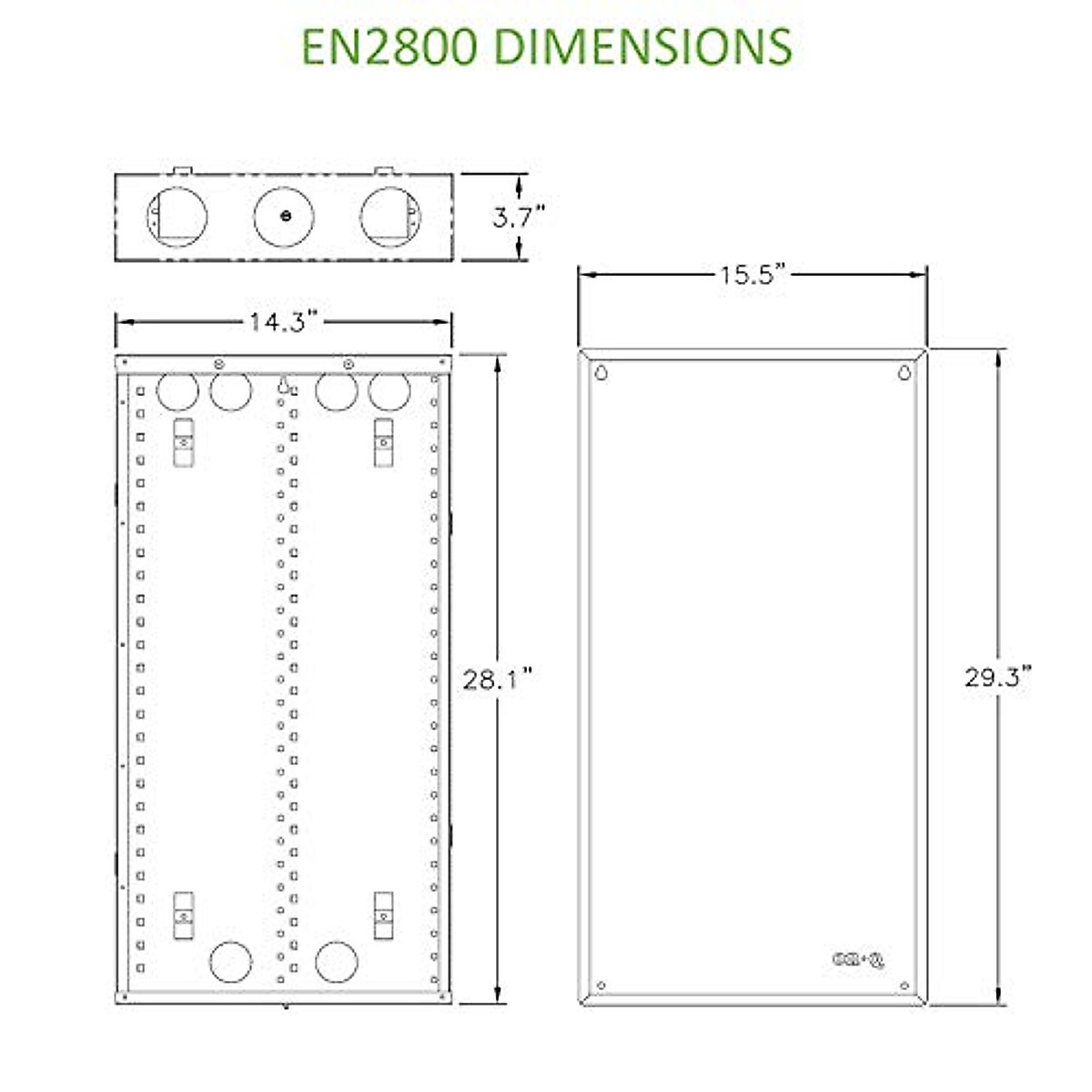 Legrand - OnQ 28 Inch Media Enclosure, 20 Gauge Media Box, Cable Wall Cover with 2.5 Inch Openings to Pull Wires Through, Recessed Media Box Includes Cover Mounting Hardware, White, EN2800
