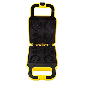 PAC-MAN Waffle Maker. Creates up to Four Delicious Waffles at once, Including PAC-MAN and three Ghosts Shapes. Mains Powered. Officially Licensed PAC-MAN Merchandise from Fizz Creations.