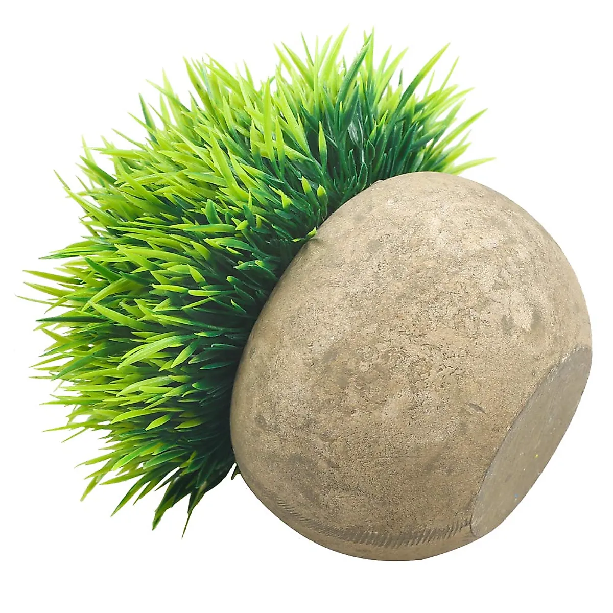 Svenee Mini Artificial Plants, Plastic Fake Green Grass Faux Greenery Topiary Shrubs with Grey Pots for Bathroom Home Office Décor, House Decorations (1)