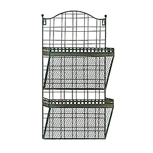 Benzara Woodland Imports 66567 Metal Made Wall Magazine Holder