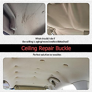 HAOBO 50PCS Car Roof Repair Rivets, Car Roof Headliner Repair Kit, Auto Roof Snap Rivets Retainer for Interior Ceiling Cloth Fixing Repair Buckle with Installation Tool, Universal for All Cars