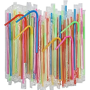 Individually Wrapped Super Bendy Straws (Neon, 250)