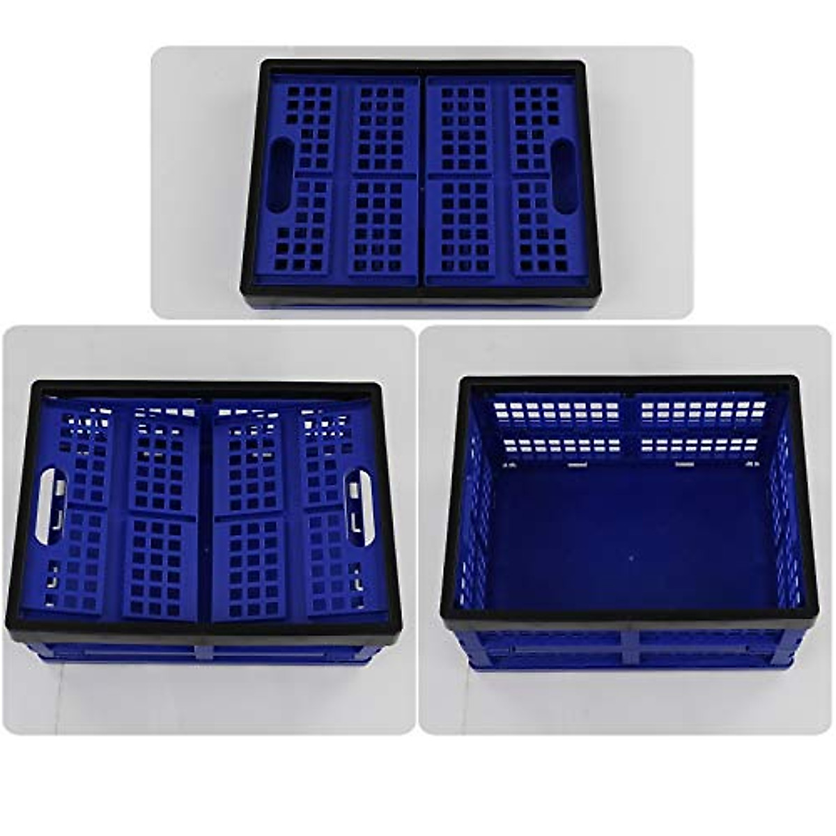 Tstorage 16 L Plastic Folding Crate, Collapsible Storage Bin, 3 Packs