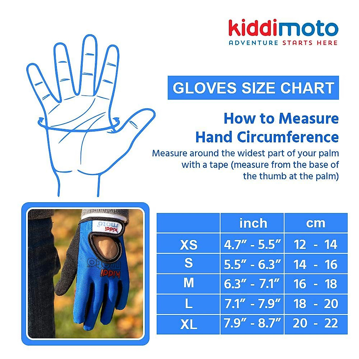 Kiddimoto Kids Cycling Gloves| Anti-Slip Kids Bike Gloves for Boys and Girls| Full Finger Kids Mountain Bike Gloves for BMX, MTB Riding, Gymnastics, Scooters, Skateboard, Rollerblade.
