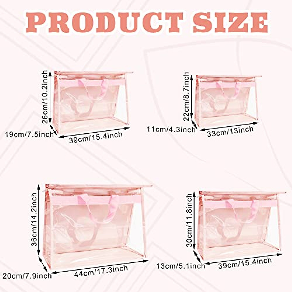 12 Pack Dust Bags for Handbags,Clear Handbag Storage Organizer with 12 Hooks Purse Dust Cover Storage Bag 4 Sizes Handbag Protector Bag for Closet (Gray+Pink+Yellow)