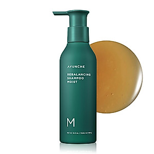 AYUNCHE Rebalancing Shampoo Moist 11.8oz [For Dry Scalp] | Soft & Moisturizing Cleansing Shampoo | Strengthen and Protect Weakened Hair Roots | Korean Salon Brand