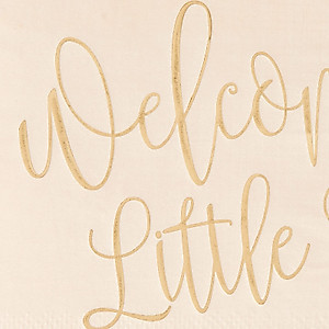 BLUE PANDA 50 Pack Pink Baby Shower Napkins - “Welcome Little One”Light Tan Napkins with Gold Foil for Baby Shower Decorations (5x5 In) - Baby Shower Napkins for Girl - Napkins for Baby Shower