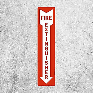 SmartSign - S-1692-EU-18 "Fire Extinguisher" Label | 4" x 18" Laminated Vinyl Red on White