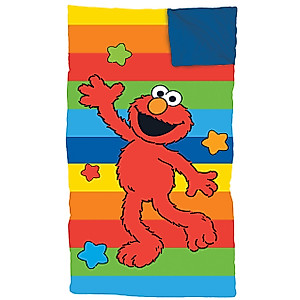 Jay Franco Sesame Street Lets Play Slumber Sack - Cozy & Warm Kids Lightweight Slumber Bag/Sleeping Bag - Featuring Elmo (Official Sesame Street Product)