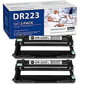 NUCALA DR-223 DR223 Compatible DR223CL DR-223CL High Yield Drum Unit Replacement for Brother HL-3210CW HL-3230CDN DCP- L3550CDW MFC- L3730CDW HL-3230CDW MFC-L3770CDW Printer (Black, 2-Pack)