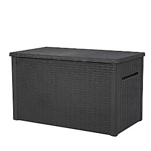 Keter Java XXL 230 Gallon Storage Box + Keter Pacific Cool Bar Outdoor Furniture with Cooler