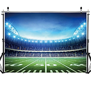 SJOLOON Football Field Backdrop Super Backdrops for Photography Sports Themed Party Decoration Banner Studio Props 11981 (7x5FT)