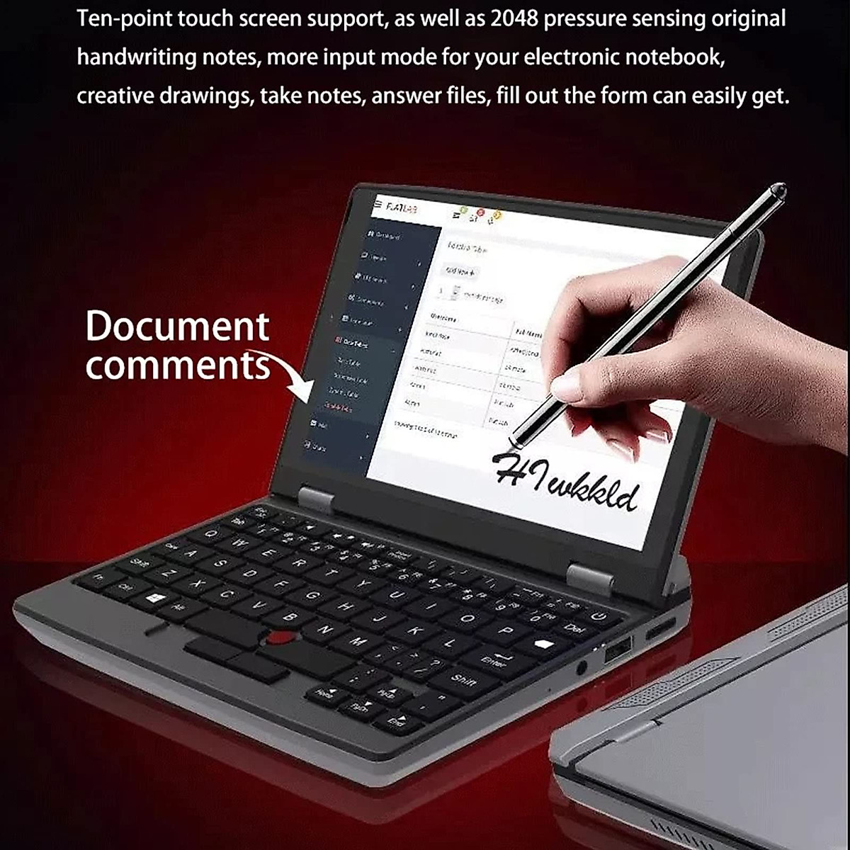 7Inche Touch Screen Mini Laptop, for J4105 CPU 12GB RAM Portable Laptop, Dual Band WiFi 2xUSB3.0 HDMI Mini Interface, Notebook for Win 10 11, 2MP 30fps Camera (12G+256G US Plug)