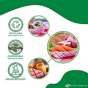 Southern Champion Tray 0409 #50 Southland Paperboard Food Tray, 1/2 lb Capacity, Red Check (Case of 1000)