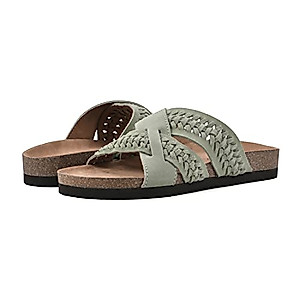 WHITE MOUNTAIN Women's Harding Footbed Sandal, Sage Green/Suede, 9 M