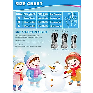 ThxToms Kids Winter Gloves, Waterproof Ski Snow Gloves for Boys and Girls, Winter Warm Gloves for Cold Weather Outdoor Play(Morandi Pink, M)