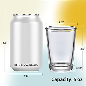 SOUL ONE 5 oz Heavy Based Drinking Glasses, Kids Small Drink Glassware for Orange Juice, Water, Milk, Coffee, Classic Thick Drinkware Glass Cup