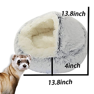 Ferret Bed Cave and Hideouts，Ferret Hideaway Bed Accessories for Cage Ferret Beds and Hideouts (Gray)