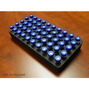 Polar Whale 2 Centrifuge Vial Organizers Black Foam Storage Rack Stand Transport Holds 50 Vials Each 100 Total Fits up to 12mm 2ml Diameter Tubes