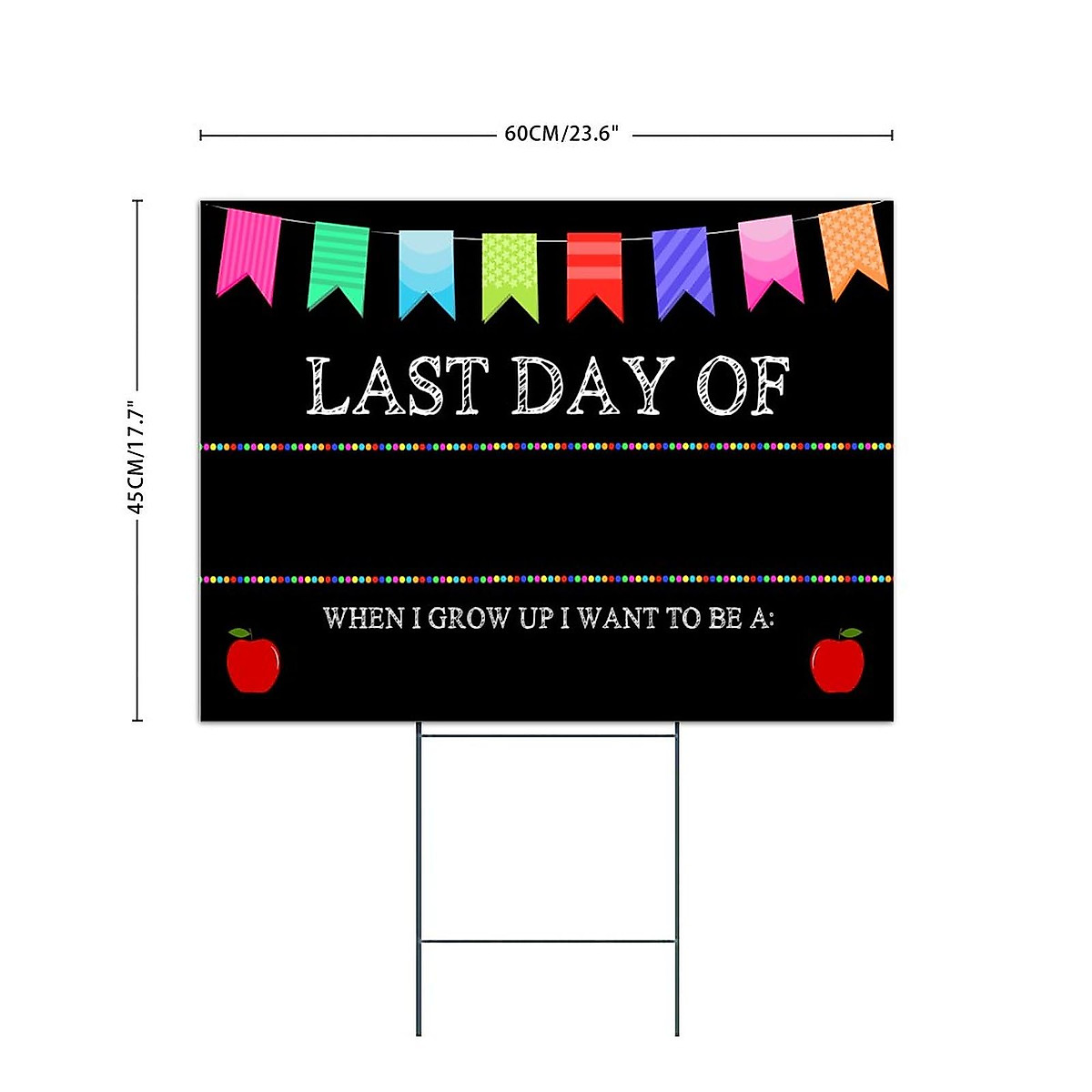 First And Last Day of School Lawn Sign 18x24 Inch Back to School Supplies Custom Yard Lawn Sign for Rent House Party Supplies Décor