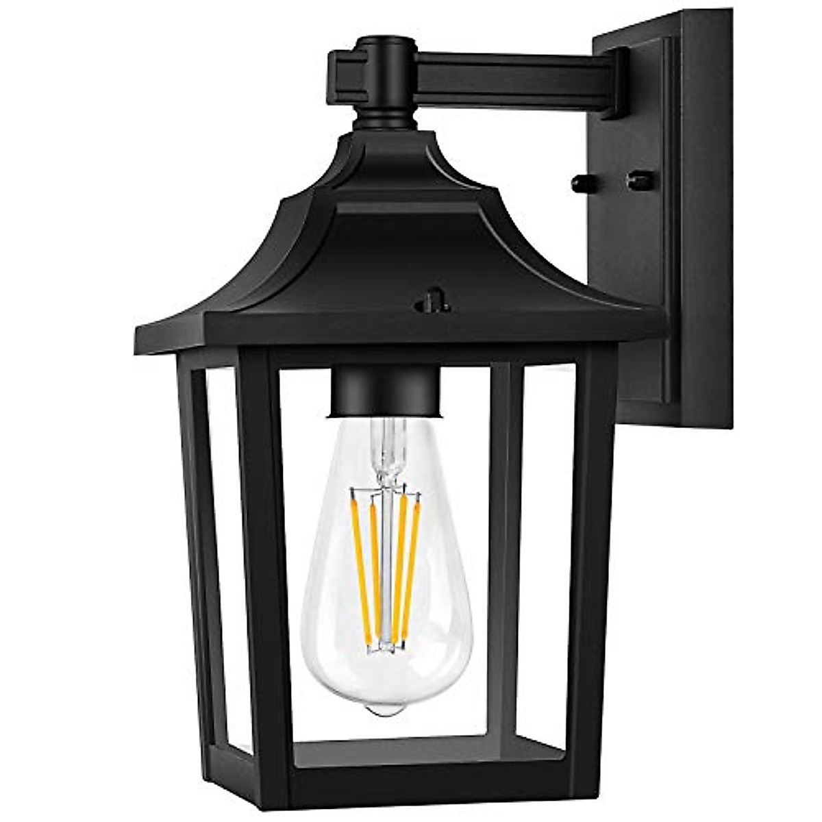 Outdoor Wall Lights, Black Outdoor Light Fixtures Wall Mount Porch Lights, Exterior Light Fixtures Outdoor Sconce with Matte Finish, E26 Base, Anti Rust Modern Wall Lantern for Entryway, Garage, Patio
