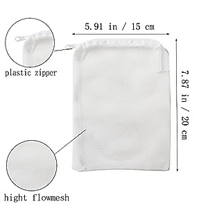 10 Pcs Tanks Filter Media Bags, Aquarium Media Bag, Aquarium Filter Bags, Fish Tank Media Mesh Filter Bags, with Zipper Reusable Aquarium Filter Media Bags.for Activated Carbon, Ceramic Rings, etc