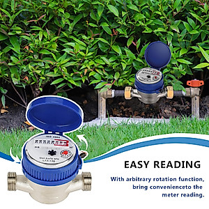 LEADWIN Water Metal, Flow Meter, DN15, 1/2" NPT Couplings, Accurate Long Time Cold Water Meter, for Garden and Home Use