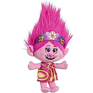 Trolls World Tour DreamWorks Festival Poppy Plush Doll 8" Tall Yellow Pink Dress Purple Headband Officially Licensed