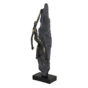 Deco 79 Polystone People Decorative Sculpture Climbing Home Decor Statue, Accent Figurine 6" x 5" x 19", Bronze
