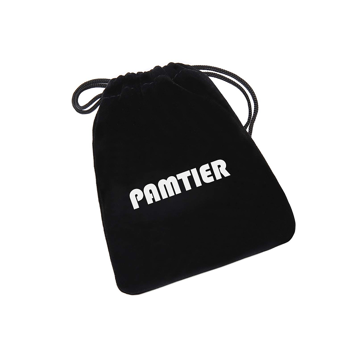 PAMTIER Women's Stainless Steel Gemstone Statement Ring Chunky Vintage Dome Wedding Band Gold Black Size 7