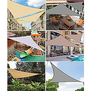 Shade Sail Waterproof Triangle Umbrella UV Protection Oxford Cloth Shade for Outdoor Terrace Backyard and Garden 10'x10x10'