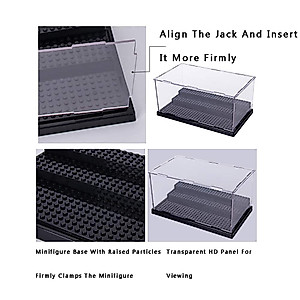 Ynotus Display Case for Minifigure Acrylic Display Box Action Figures Blocks Minifigure 3 Layers Movable Design Plastic Dustproof Storage Display Boxes Black