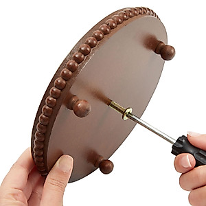 Farmlyn Creek Wooden Rustic Paper Towel Holder for Kitchen Organization, Distressed Standing Holder for Modern Home Decor, Countertop, Dining Table, Bathroom, Brown (6.5x16 in)