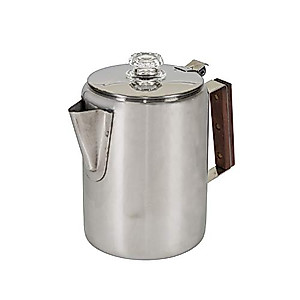 Stansport Stainless Steel Percolator Coffee Pot - 9 Cup
