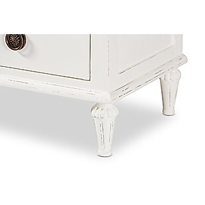Baxton Studio 3-Drawer, White Wash