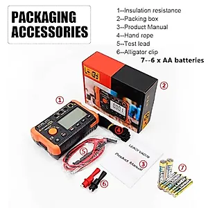 LEAGY VAD78 Digital Insulation Resistance Tester - Accurate Megohm Meter for DC/AC Voltage Testing (20-1500V, 20-750V) and Resistance Measurement (0-5000 Megohms)